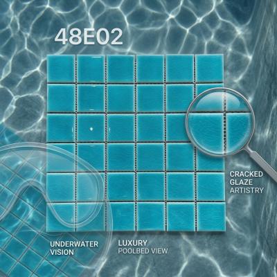 China Swimming Pool Tiles For Sale Ceramic Mosaic Tiles Blue Color for sale