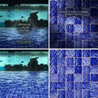 China Foshan New Product Blue Glossy Glazed Porcelain Ceramic Mosaic For Kitchen Bathroom Decoration Mosaic for sale