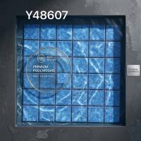 China China Hot Sale 48x48mm/300x300mm Blue and Green Glossy Swimming Pool Mosaic Tile for Sale for sale