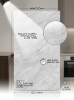 China Beige Carrara Polished Glazed Marble Porcelain Tile 600x1200mm Anti Slip Wear Resistant For Kitchen Floor for sale