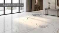 China Beige Carrara Polished Glazed Marble Porcelain Tile 800x800mm Rectified Edge Easy Cleaning For Living Room for sale