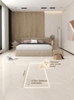 China Beige Carrara Full Body Polished Marble Porcelain Tile 470x1200mm Anti Slip Wear Resistant For Bathroom Wall for sale