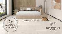 China Beige Carrara Full Body Polished Marble Porcelain Tile 470x1200mm Anti Slip Wear Resistant For Bathroom Wall for sale