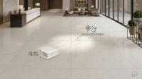 China Beige Carrara Full Body Polished Marble Porcelain Tile 600x600mm Frost Resistant Moisture Proof For Retail Store for sale