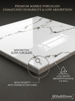 China Beige Carrara Glossy Glazed Marble Porcelain Tile 800x800mm Anti Slip Wear Resistant For Retail Store for sale
