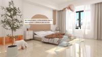 China Beige Carrara Glossy Glazed Marble Porcelain Tile 800x800mm Rectified Edge Easy Cleaning For Balcony Floor for sale