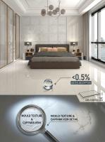China Beige Carrara Mould Surface Matt Marble Porcelain Tile 600x1200mm Water Absorption Below 0.5 Percent For Bathroom Wall for sale