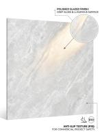 China Cream White Travertine Polished Glazed Marble Porcelain Tile 800x800mm Anti Slip Wear Resistant For Commercial Project for sale