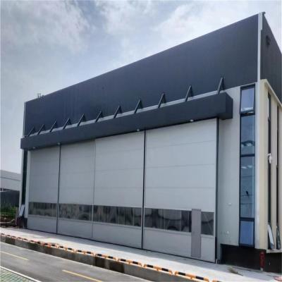 China Galvanized Steel Horizontal Sliding Hangar Door Industrial Shed Door For Warehouses for sale