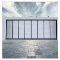 China Horizontal Steel Bottom Rolling Hangar Door Multi Panel Sliding System Remote Controlled for sale