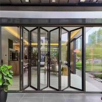 China Motorized Industrial Foldable Glass Doors With Safety Sensors And Access Control for sale