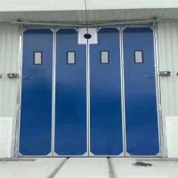 China Steel Frame Folding Hangar Door Multi Panel Industrial Folding Door Customized Coating for sale