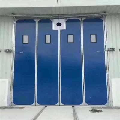 China Steel Frame Folding Hangar Door Multi Panel Industrial Folding Door Customized Coating for sale