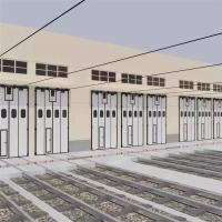 China Aluminum Alloy Or Steel Frame Warehouse Folding Door Large Opening Capability for sale