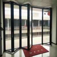 China Aluminum Profile Glass Folding Door Low E Multi Point Bi Fold Frame Powder Coating Finish for sale