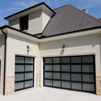 China Full View Aluminum And Glass Garage Door Anti Rust Impact Resistant 65mm Width for sale