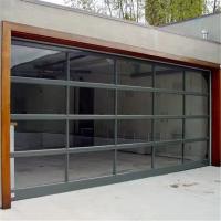 China 6063-T5 Aluminum 5mm Tempered Glass Transparent Garage Door Quiet Operation Custom Size for sale