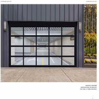 China Tempered Safety Glass Garage Door With Corrosion Resistant Alloy Frame Motor Drive for sale
