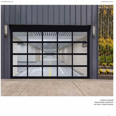 China Tempered Safety Glass Garage Door With Corrosion Resistant Alloy Frame Motor Drive for sale