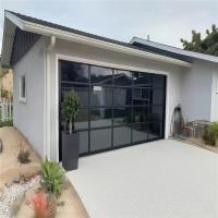 China 6063-T5 Aluminum Alloy Glass Garage Door Anti Oxidation Ultra Slim Frame Low Noise for sale