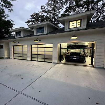 China Insulated Full View Glass Garage Door Double Glazing Slim Aluminum Frame Structure for sale