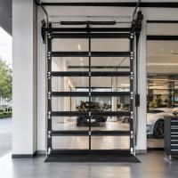 China Tempered Safety Glass Garage Door With Corrosion Resistant Alloy Frame Motor Drive for sale