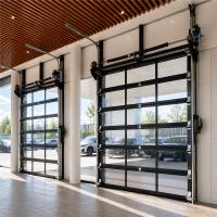 China Tempered Safety Glass Garage Door With Corrosion Resistant Alloy Frame Motor Drive for sale