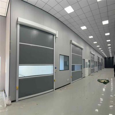China Fast Operation High Speed Roll Up PVC Fast Door For Cleanrooms Dust Control for sale