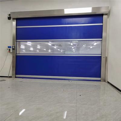 China Cleanroom Anti Static PVC Fast Door With 304 Stainless Steel Frame Wind Resistant for sale