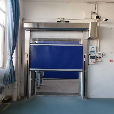 China Stainless Steel Frame PVC High Speed Door For Pharmaceutical And Laboratory Use for sale