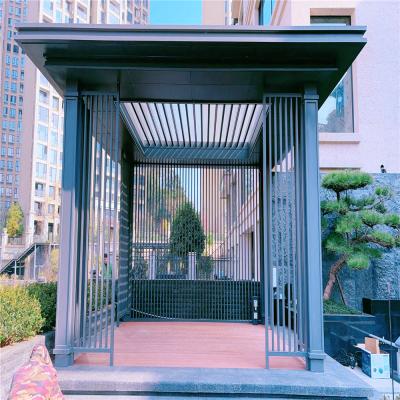 China Custom Built Aluminum Frame Outdoor Pergola Motorized Smart Control Wind Resistance for sale