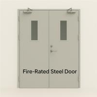 China Single Leaf Double Leaf Fire Rated Steel Entry Door 30‑120 Min Fireproof Metal Doors for sale