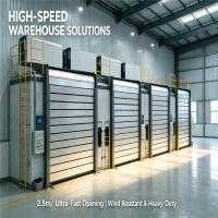 China Safe Aluminum High Speed Shutter Door Space Saving With Light Curtain Protection for sale