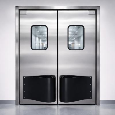 China 304 Stainless Steel Double Swing Traffic Free Door For Food Processing Kitchen for sale
