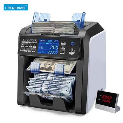 China CIS Multi Currency Value Counter Machine AL-950 2 Pocket TFT Counterfeit Detector 900 Bills/min for sale