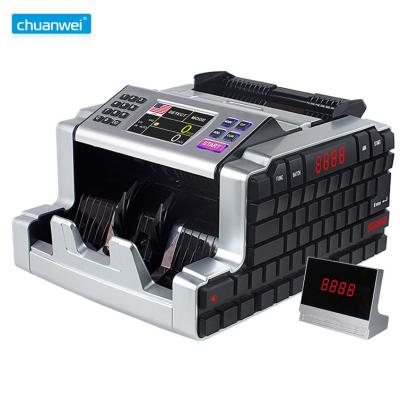 China Chuanwei Portable Counterfeit Detector Cash Counting Machine 1000pcs/min UV MG IR for sale