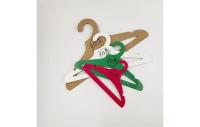 China Custom Kraft Paper Clothes Hanger Embossing Eco Friendly Biodegradable 40cm for sale