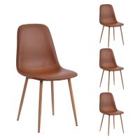 China Tomile PU Leather Dining Chair Set of 4 Red 300LB Capacity Easy Clean for sale
