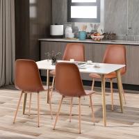 China Tomile PU Leather Dining Chair Set of 4 Red 300LB Capacity Easy Clean for sale