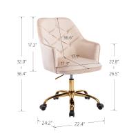 China Tomile Beigh Upholstered Living Room Office Chair with Adjustable Lift and Metal Base 7.6KGS for sale