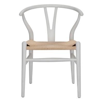 China White Beech Wood Wishbone Chair Fully Assembled 9.9 lb Dining Chair for sale