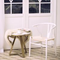 China White Beech Wood Wishbone Chair Fully Assembled 9.9 lb Dining Chair for sale