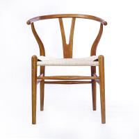 China Ash Wood Wishbone Chair Hans Wegner Style 32 Inch Height Chestnut Shell Dining Chair for sale