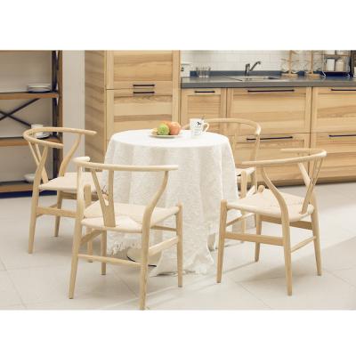 China Tomile Wishbone Chair Hans Wegner Y Chair 81cm Height Solid Ash Wood 4PC Set for sale