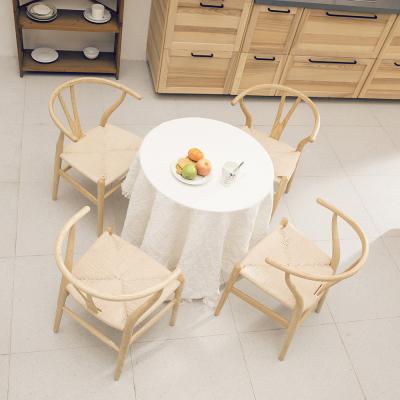 China Tomile 4PC Wishbone Dining Chair Natural Ash Wood 9.9lb Set for sale