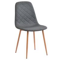 China Tomile 300LB Capacity PU Leather Dining Chairs Set of 4 Gray Modern Metal Legs for sale