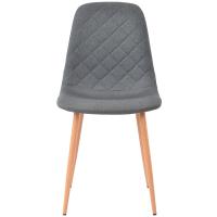 China Tomile 300LB Capacity PU Leather Dining Chairs Set of 4 Gray Modern Metal Legs for sale