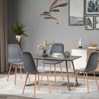 China Tomile 300LB Capacity PU Leather Dining Chairs Set of 4 Gray Modern Metal Legs for sale