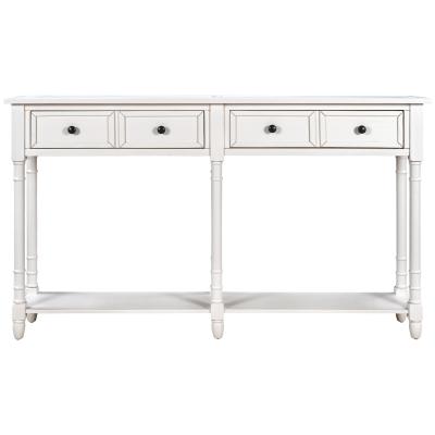 China 42lbs console Home Office Computer Table With Two Storage Drawers And Bottom Shelf for sale