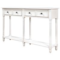 China 42lbs console Home Office Computer Table With Two Storage Drawers And Bottom Shelf for sale